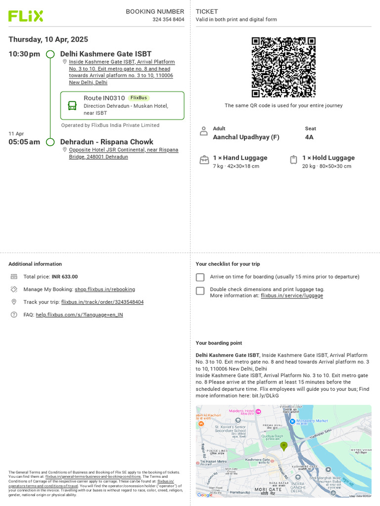 FlixBus Delhi to Dehradun Ticket Info | PDF | Transport | Public Transport