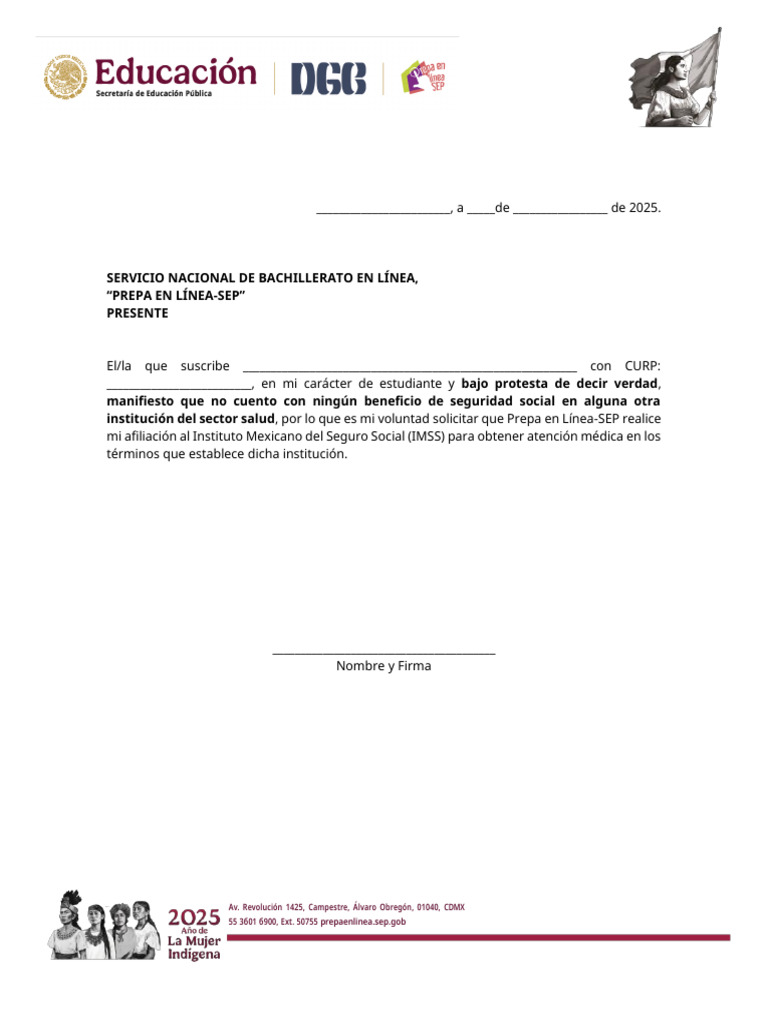 Carta Responsiva Imss | PDF