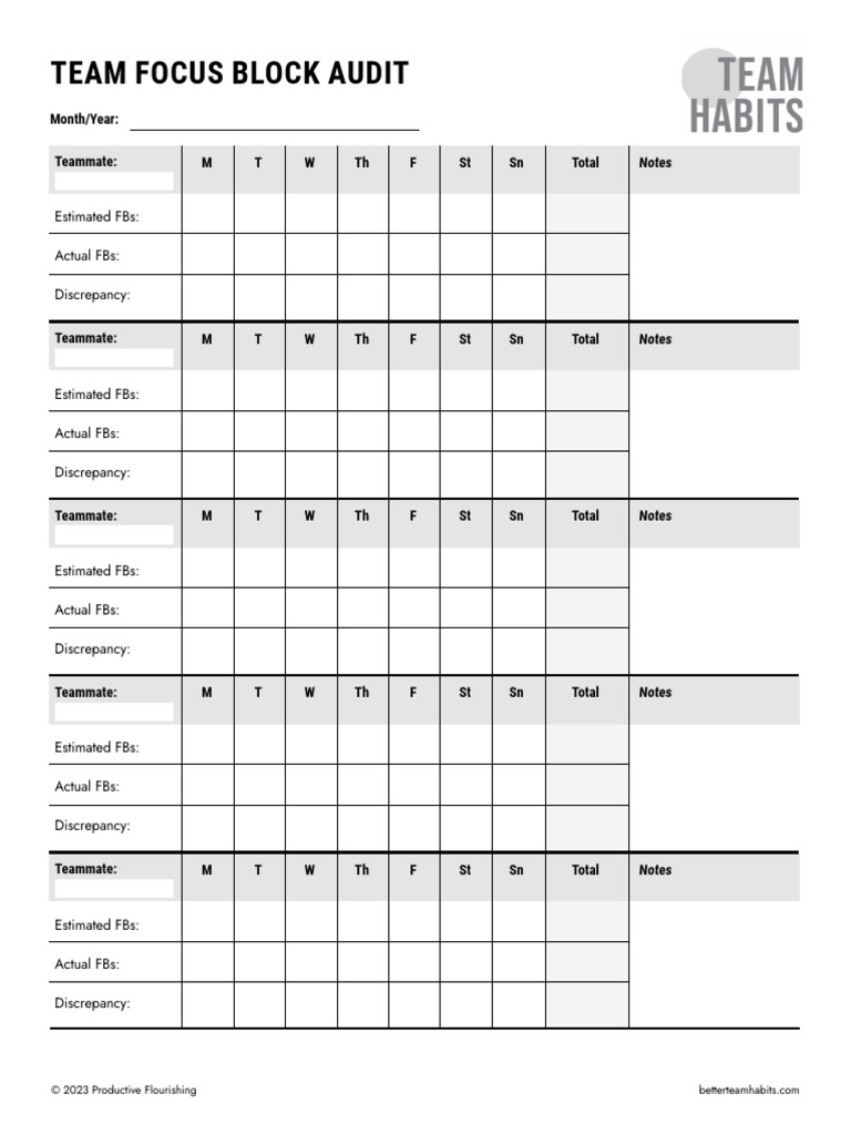 Team Focus Block Audit | PDF