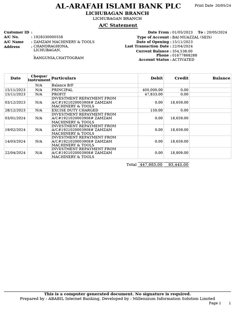 INVESTMENT Account Receipt Amr 2024-05!20!12!39!26 595020AIBL | PDF ...