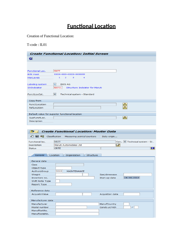 02 Functional Location Creation | PDF