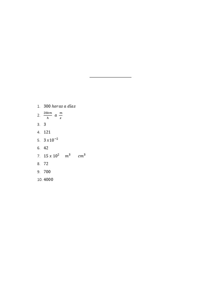 Conversiones - EJERCICIOS | PDF