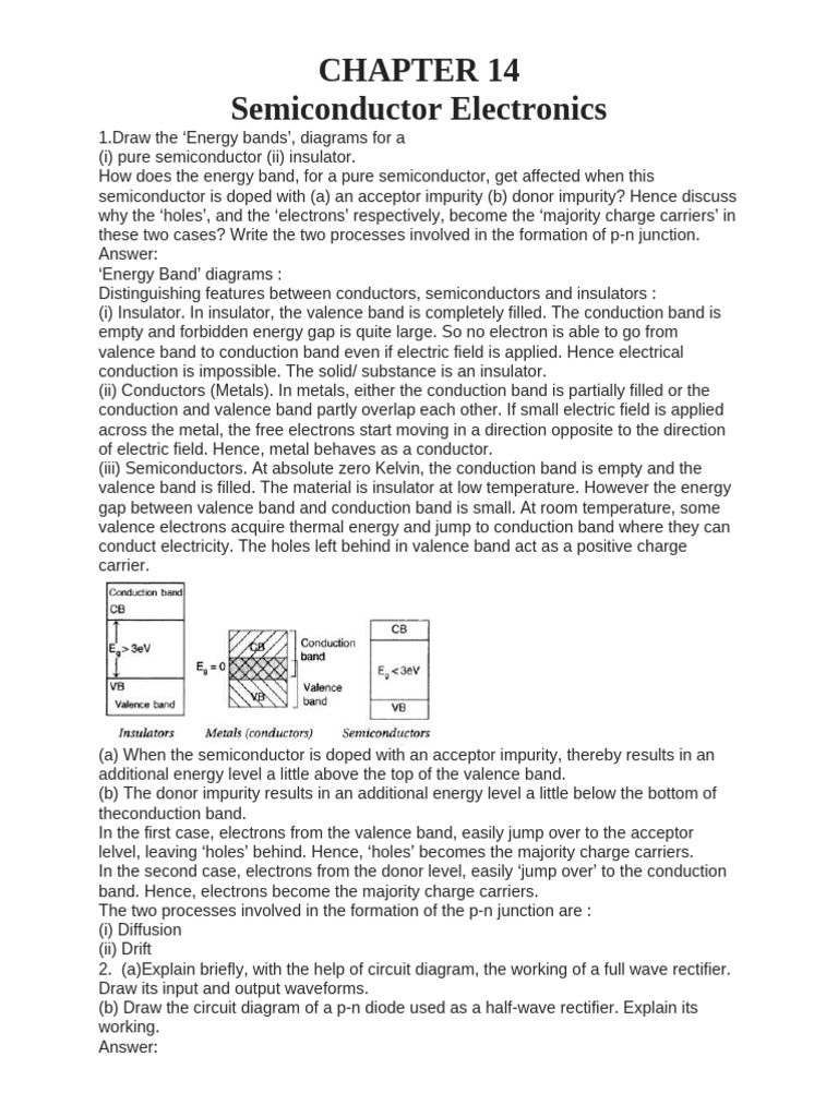 Semiconductor Electronics and Rectification | PDF | P–N Junction | Nuclear Force