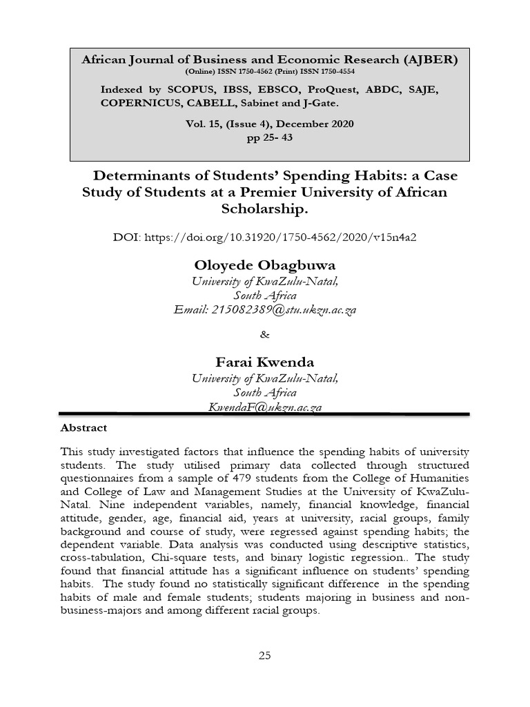 Determinant of Spending Habit | PDF | Logistic Regression | Regression ...