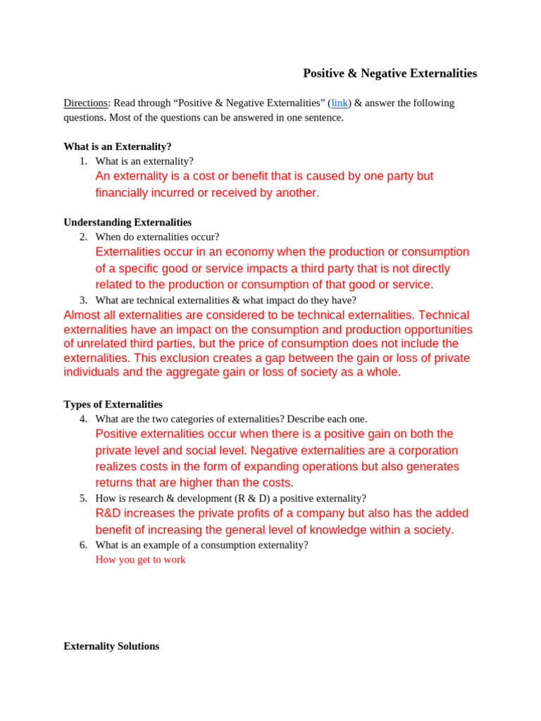 Understanding Positive and Negative Externalities | PDF | Externality ...