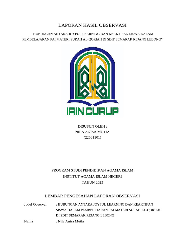 Laporan Nila Anisa Mutia | PDF
