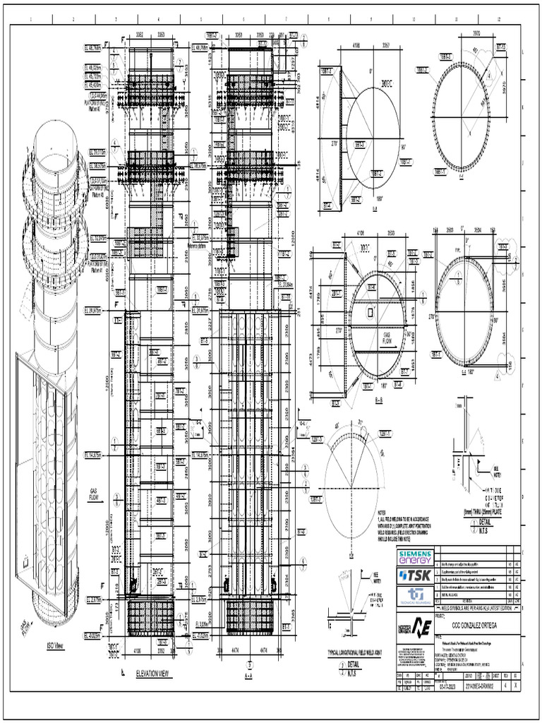 70230-00-H - Cdm-Se1-130 Exhaust Stack Erection Drawing RV 00 | PDF