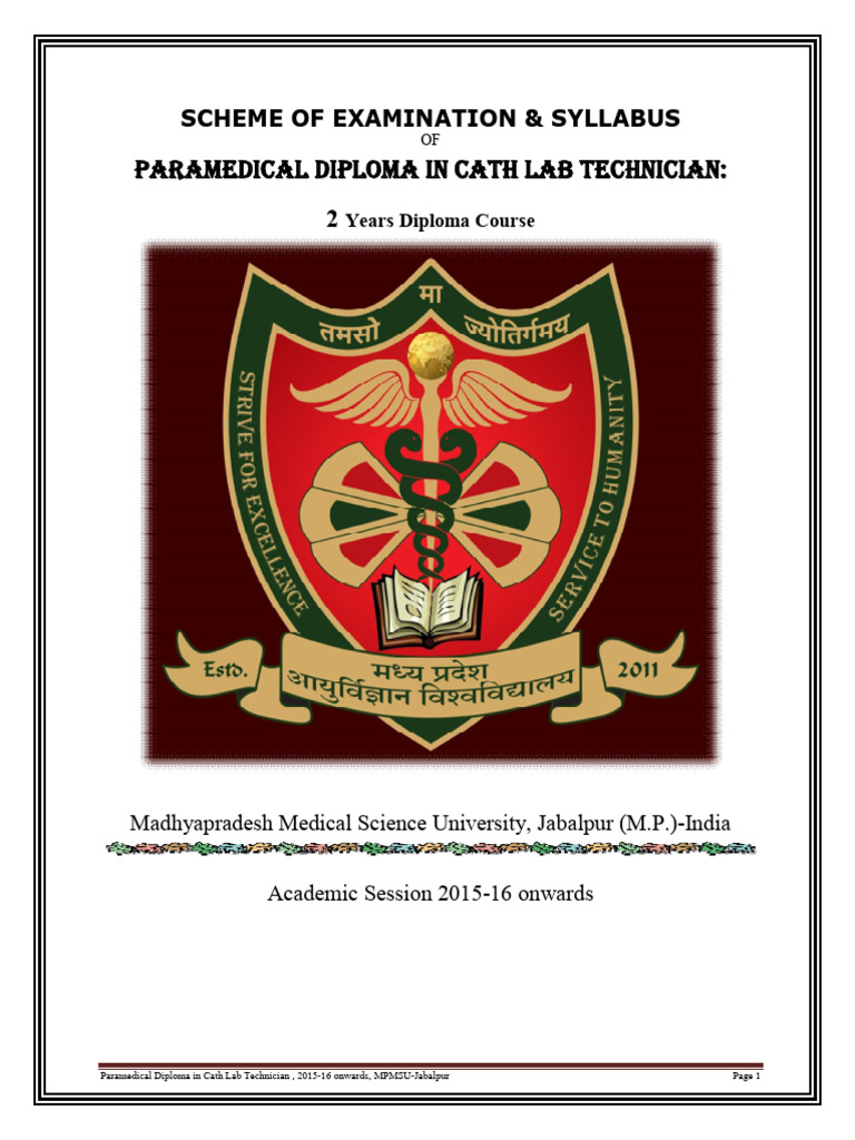 Diploma in Cath Lab Technician | PDF | University And College Admission ...