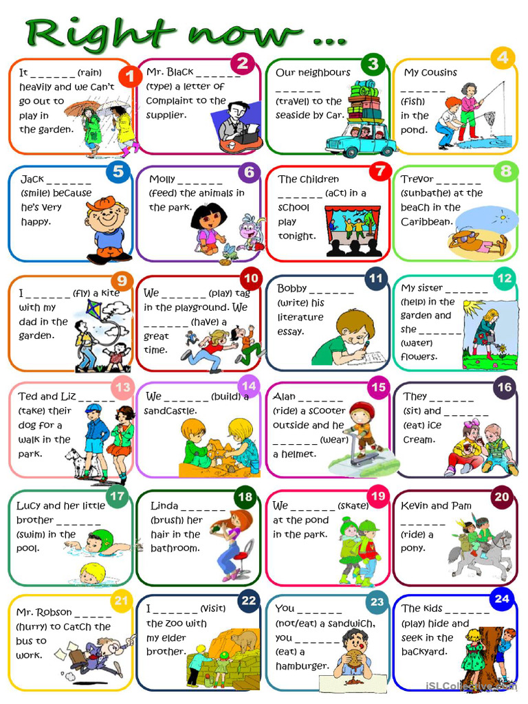 Right Now... - Present Continuous | PDF