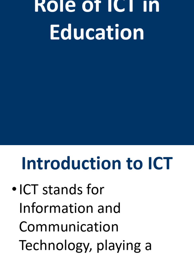 Role of ICT in Education Enhanced | PDF | Educational Technology | Computing