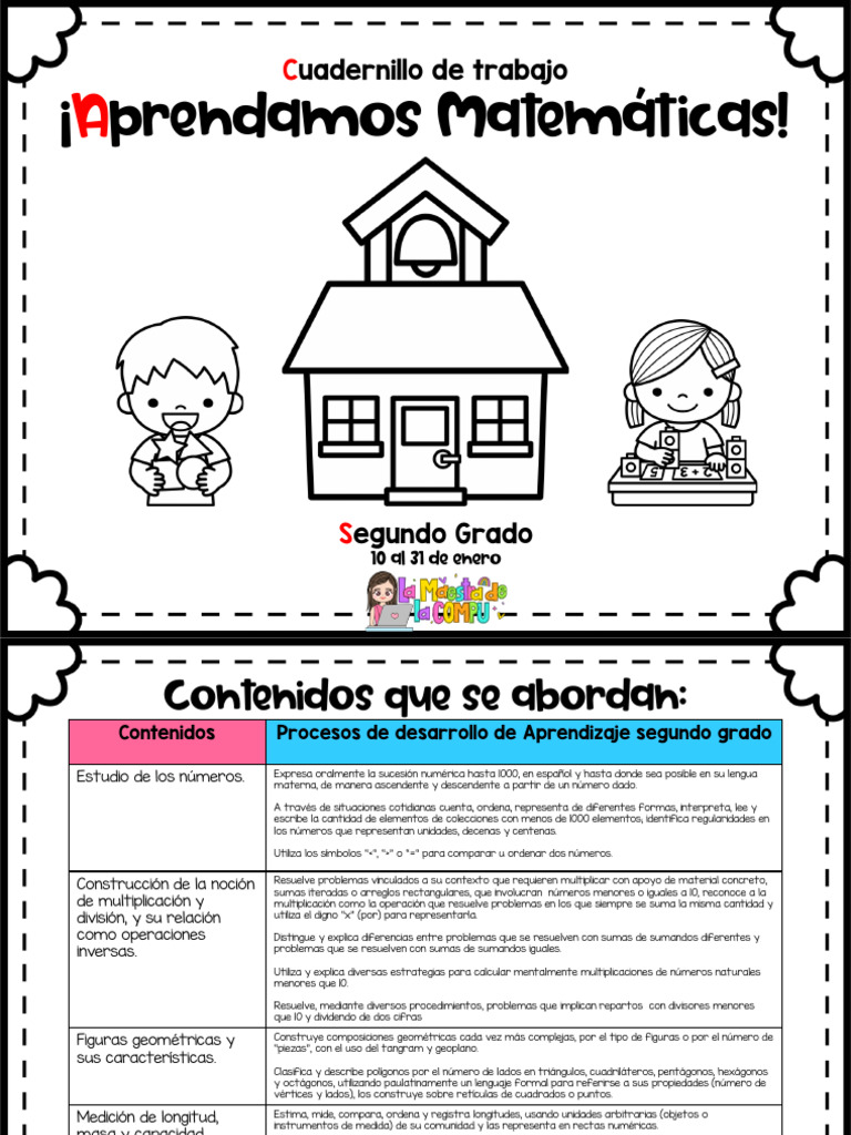 Cuadernillo Pensamiento Matematico Enero Segundo Grado | PDF | División ...