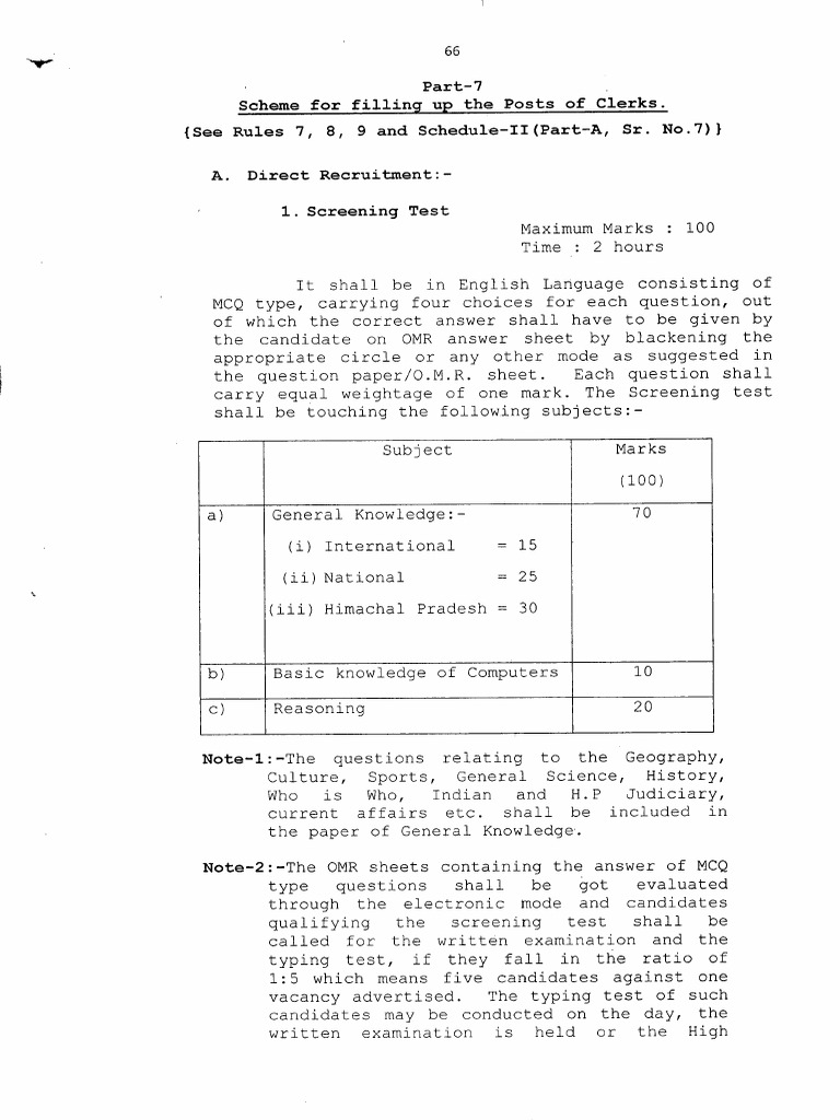 Syllabus (Clerks) 301122 | PDF