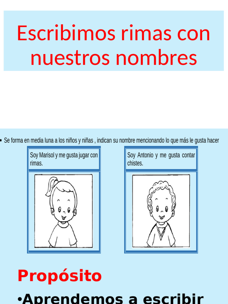 Escribimos Rimas Con Nuestros Nombres | PDF