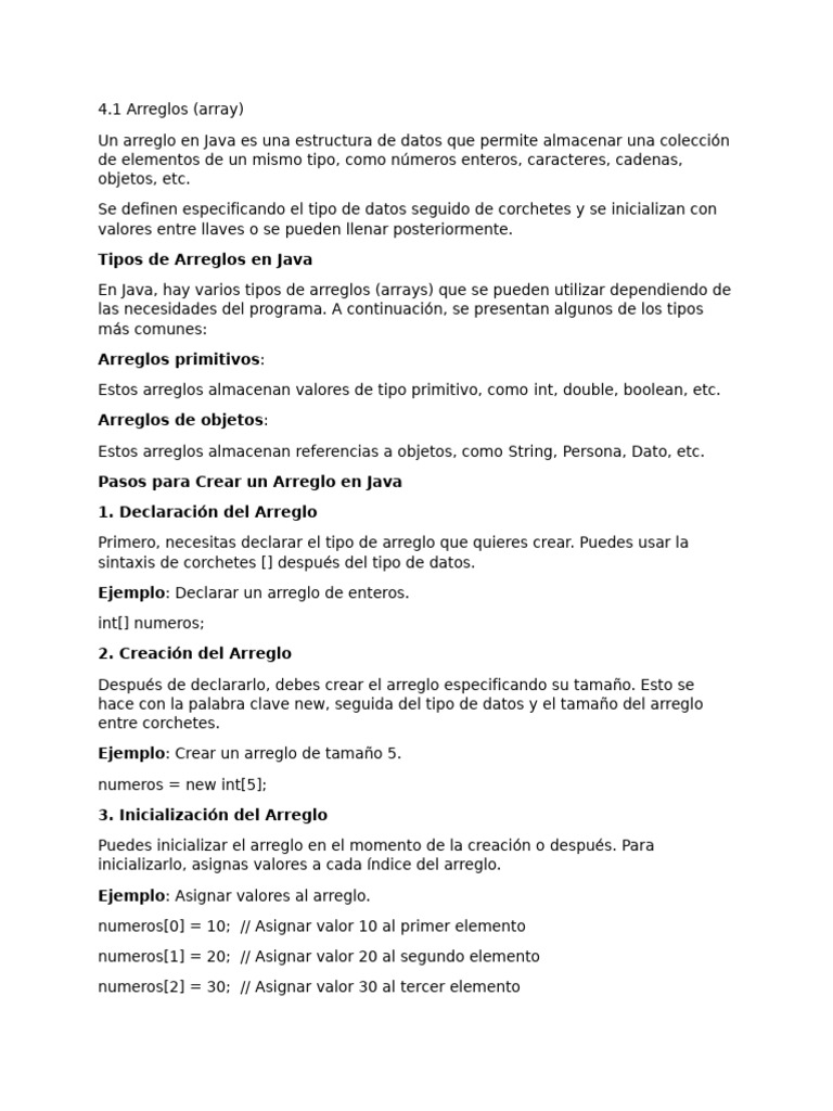 Arreglos En Java Guía Completa Pdf 5885