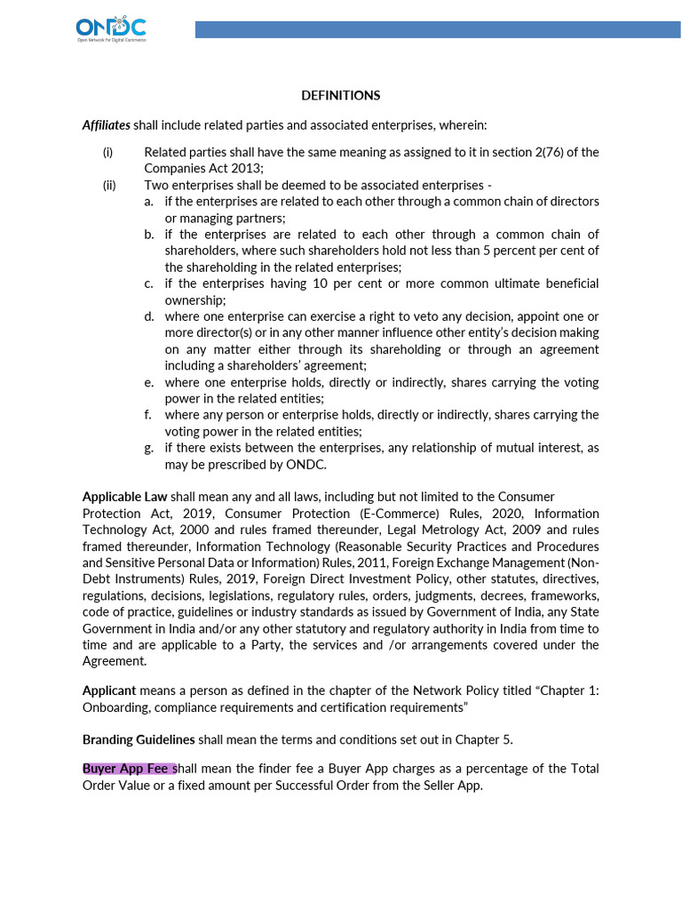 Ondc Network Policy Definitions - March 2023 | PDF | Taxes | Procurement