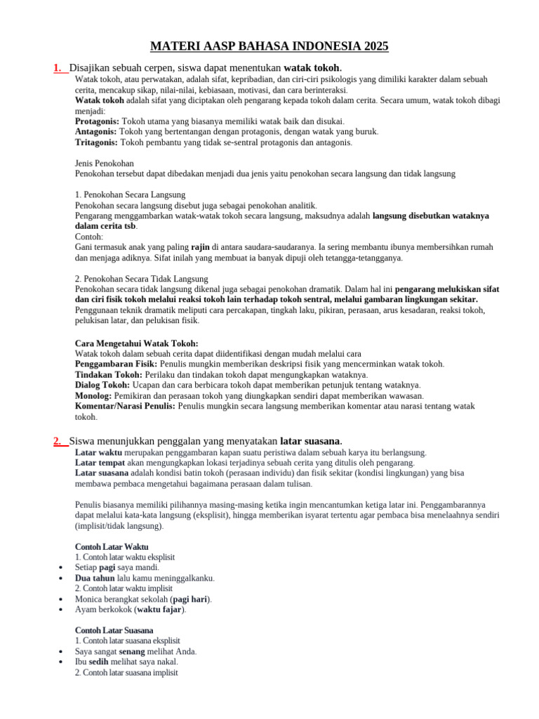 Analisis Watak dan Latar Cerpen | PDF