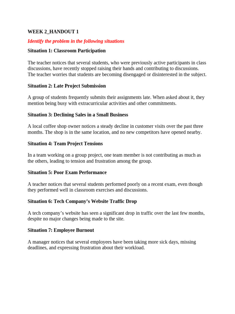WEEK 2 - Handout 1 - For ST | PDF