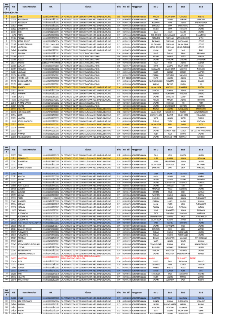 Data Ukur Dk. Peting | PDF