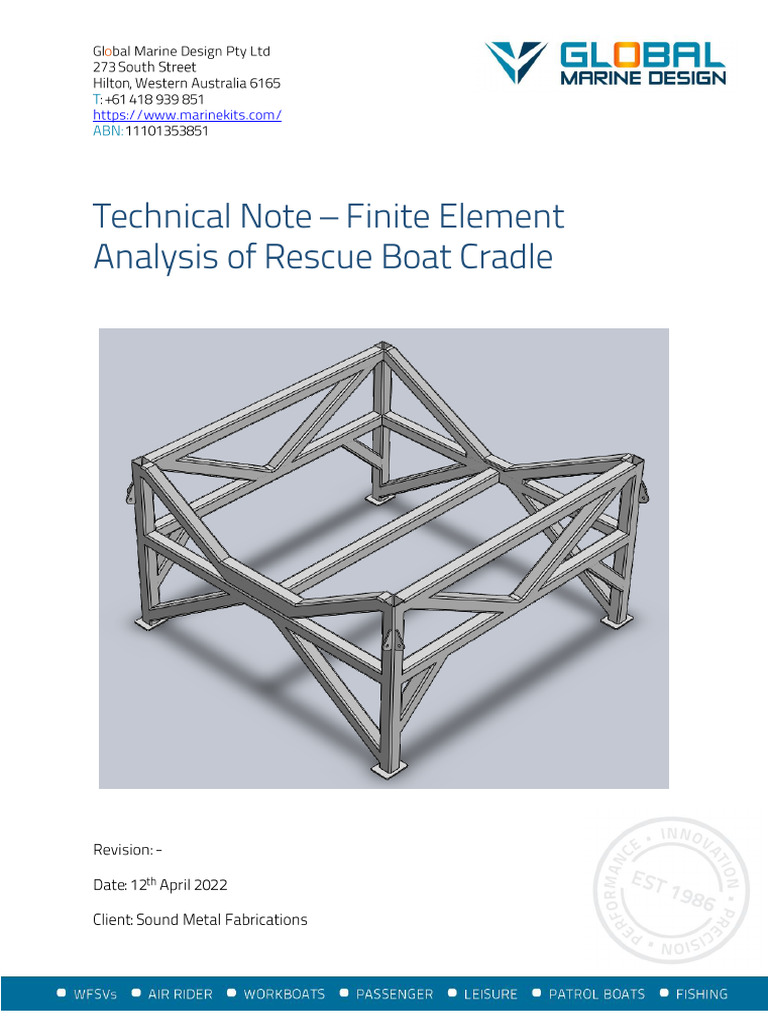 Work Boat Cradle FEA Tech Note | PDF