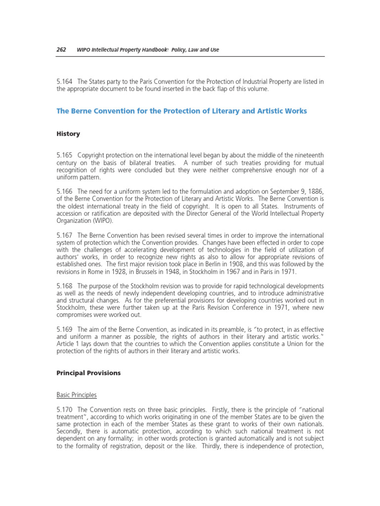 WIPO Handbook ch5 Berne Convention | PDF | World Intellectual Property ...