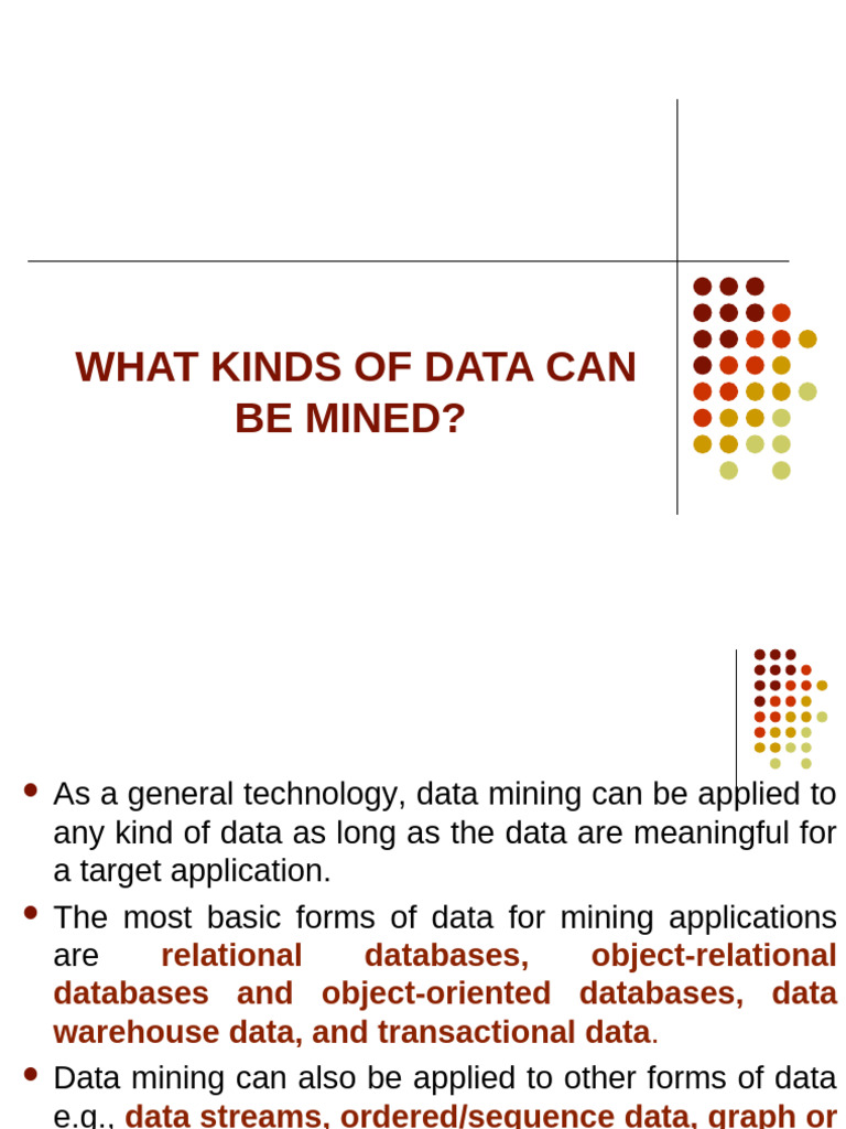 Types of Data for Mining Applications | PDF | Data Warehouse ...
