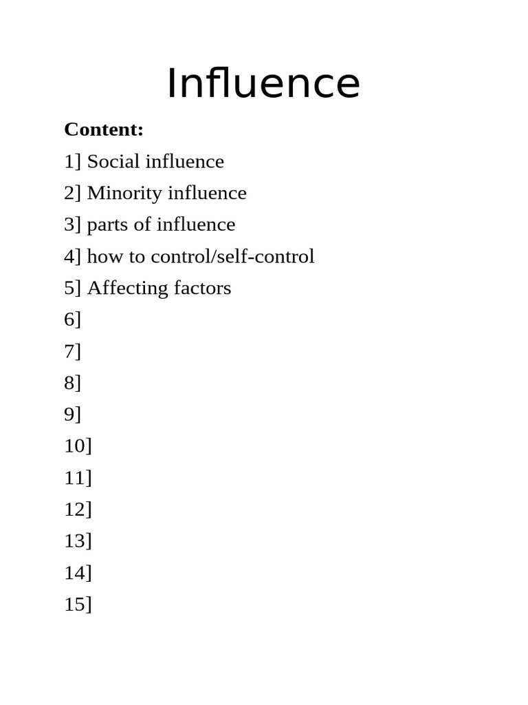 Influence | PDF
