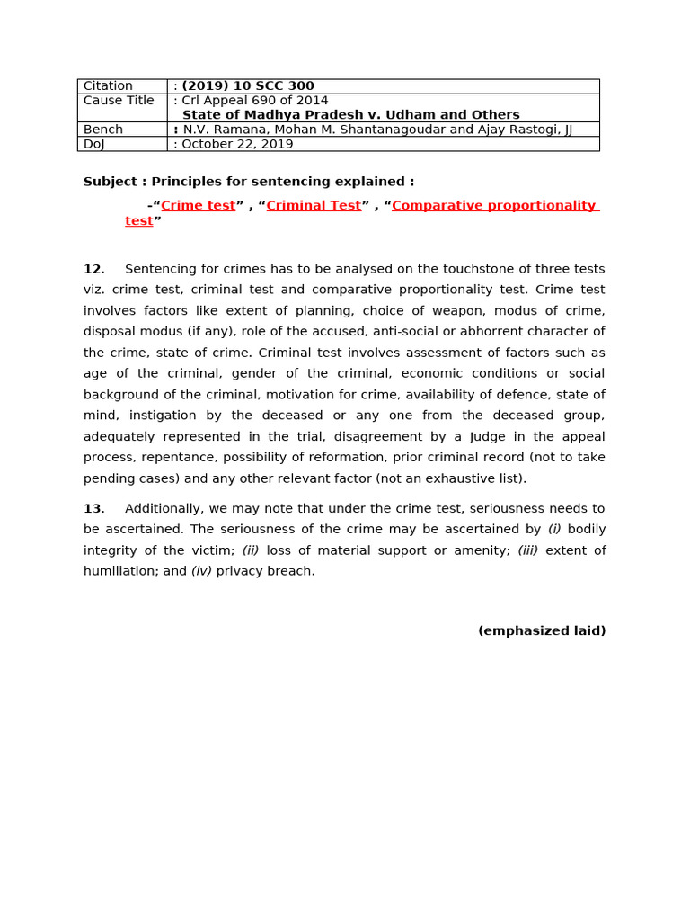 Si1627005508principles For Sentencing, Crime Test, Criminal Test ...