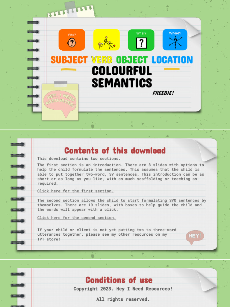 SVO Sentence Building Resource | PDF | Linguistics | Grammar