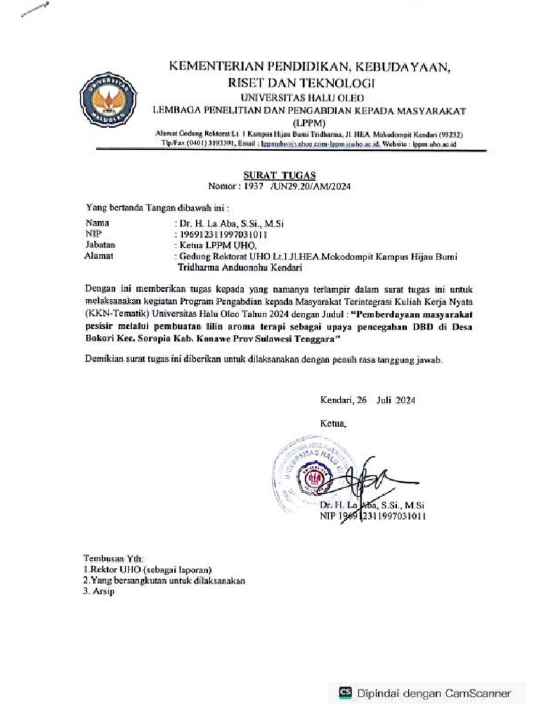 Surat Tugas Pengabdian | PDF