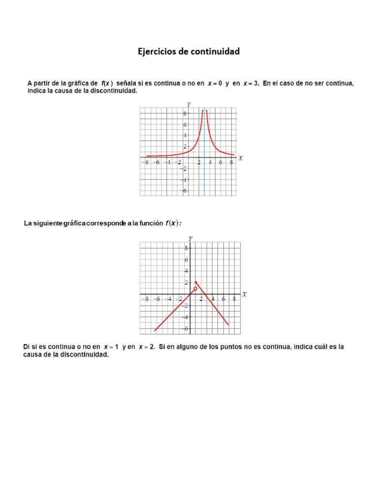 Ejercicios de Continuidad | PDF