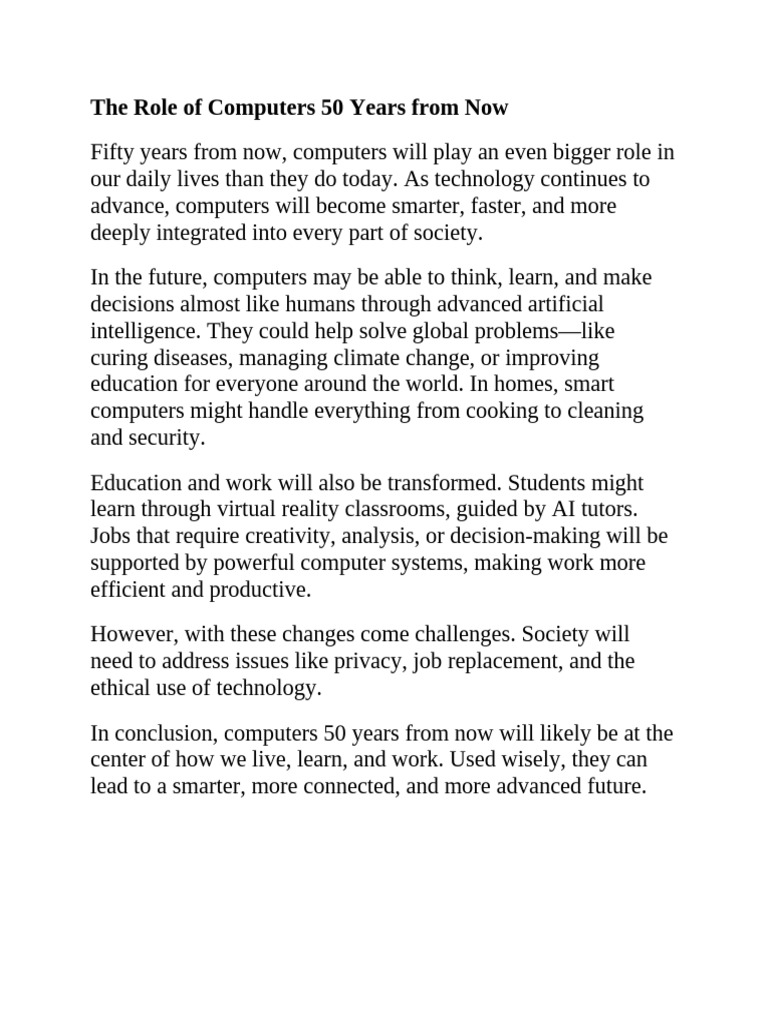 Future of Computers in 2050 | PDF