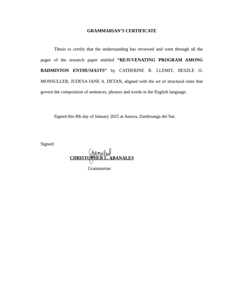 Certificate of Grammarian | PDF