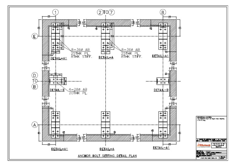 Ab-02 Anchor Bolt Setting Detail Plan | PDF