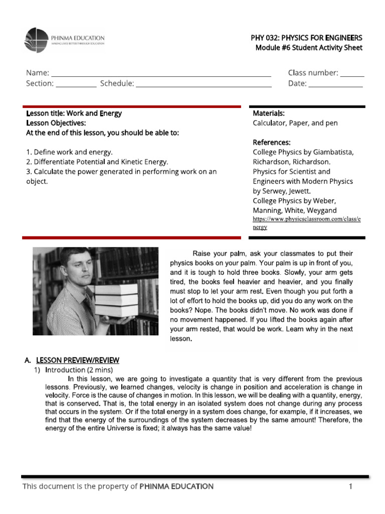 Work and Energy | PDF