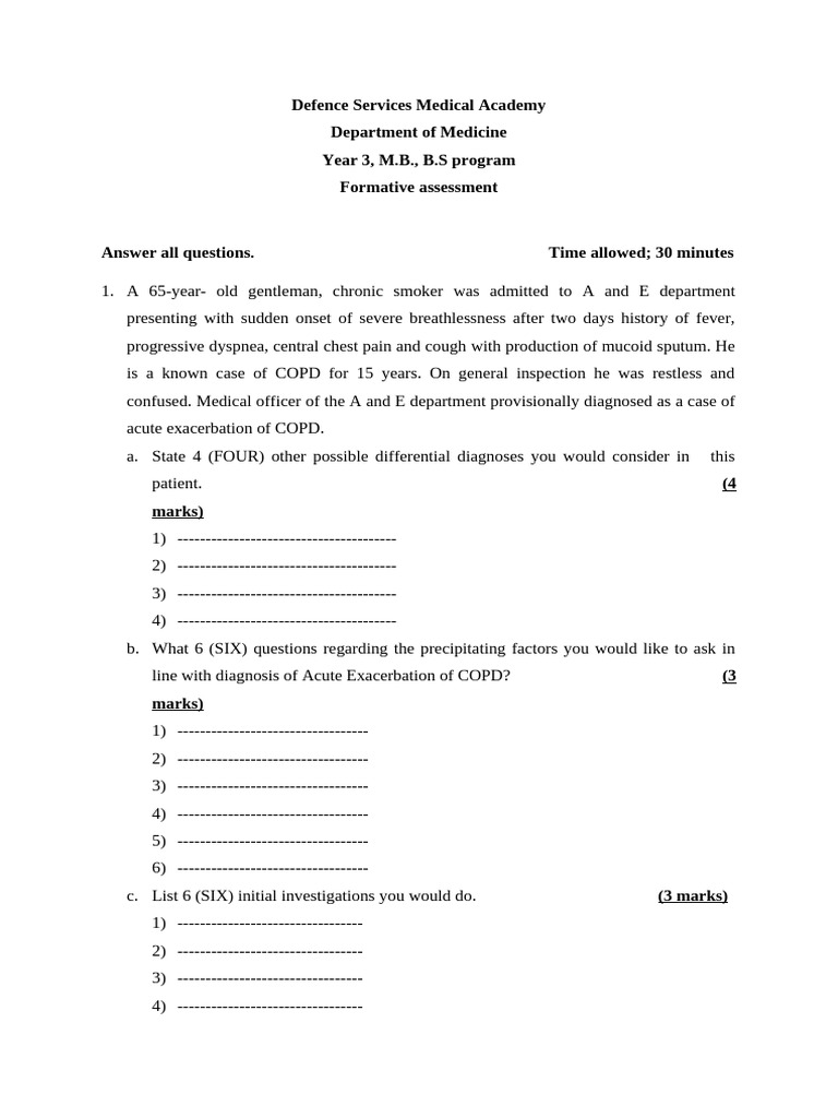 Formative Exam MEQ | PDF
