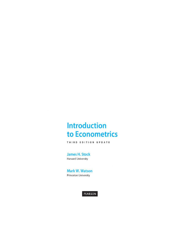 Introduction To Econometrics 3rd Edition James H. Stock - Ebook PDF PDF Download | PDF ...