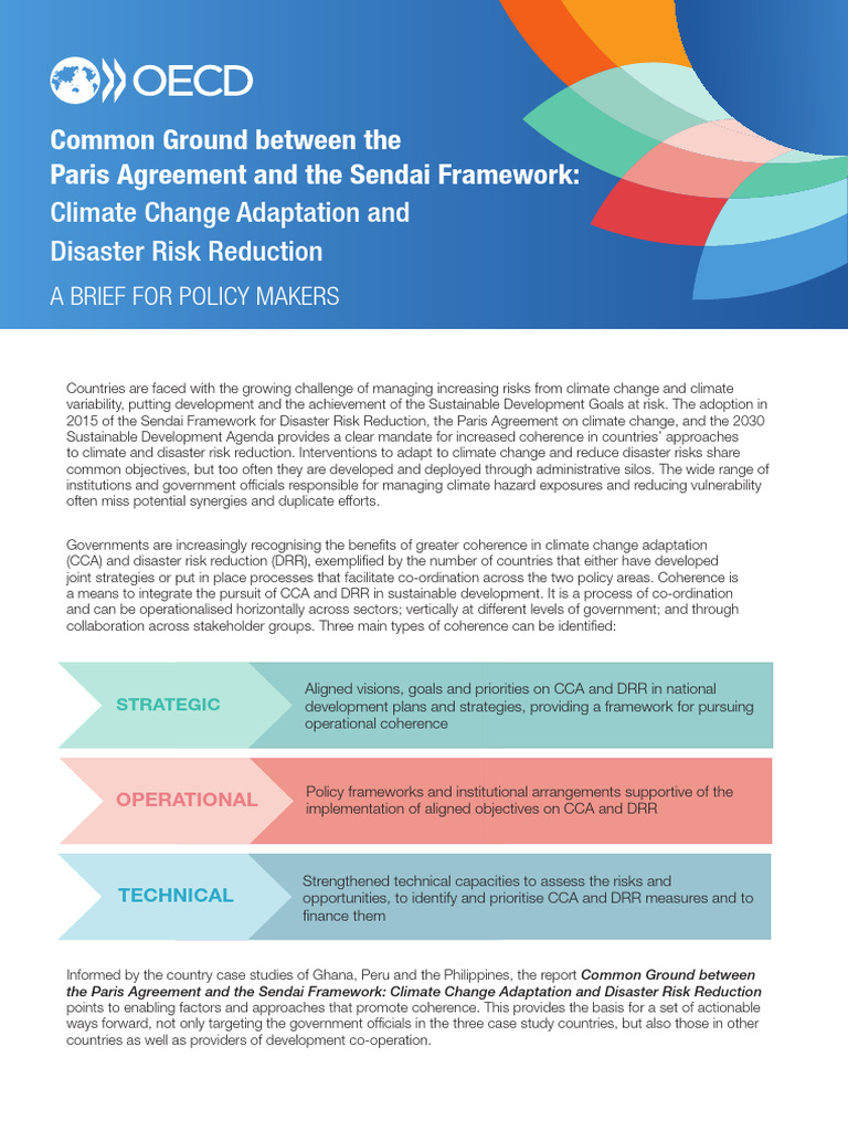 Common Ground Between The Paris Agreement and The Sendai Framework ...