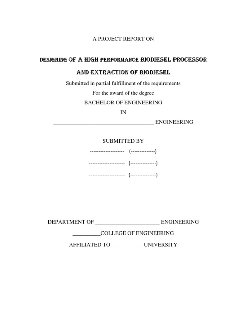 High-Performance Biodiesel Processor Design | PDF | Biodiesel | Diesel Fuel