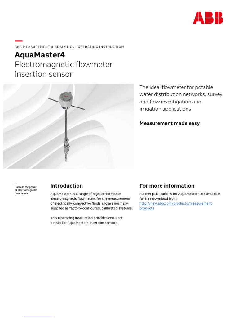 AquaMaster4 Flowmeter Operating Guide | PDF