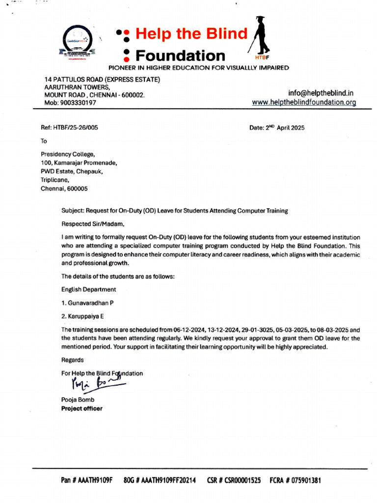 Letter OD - 3 | PDF