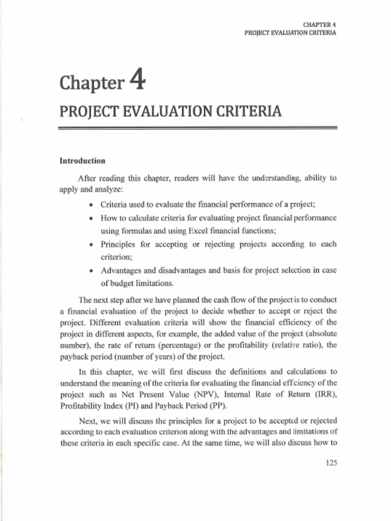Project Appraisal - Chapter 4 | PDF