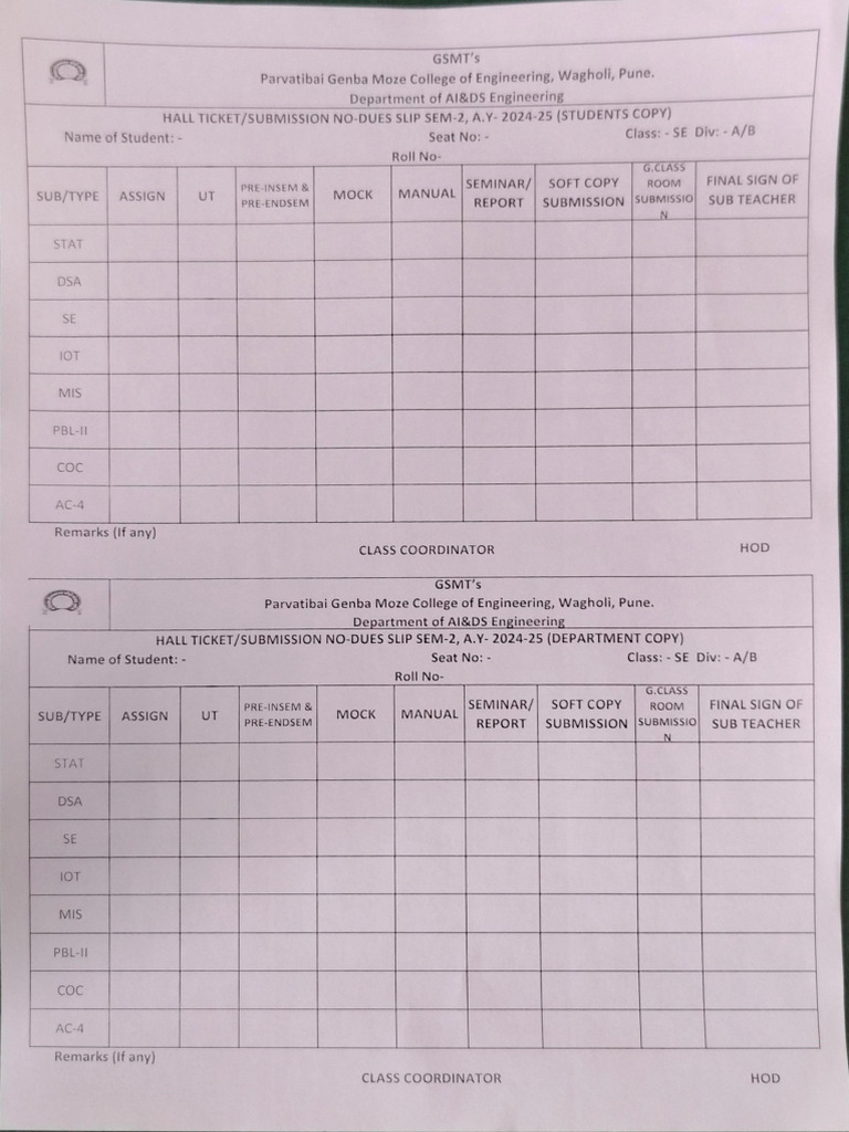 Se Aids Hall Ticket Slip | PDF