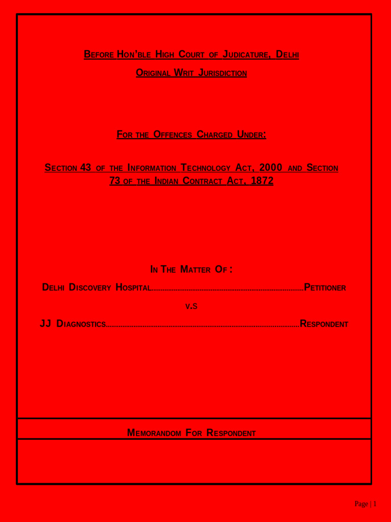 Moot Court Memorial First Page | PDF