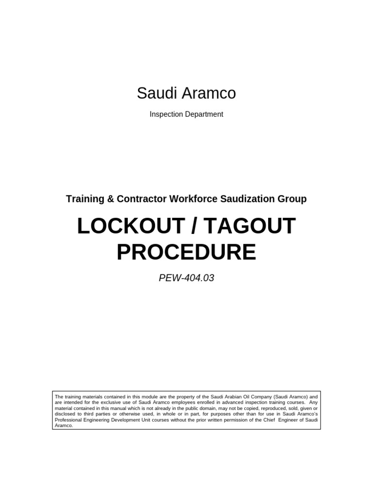 Lockout/Tagout Procedures Training | PDF | Safety | Occupational Safety ...
