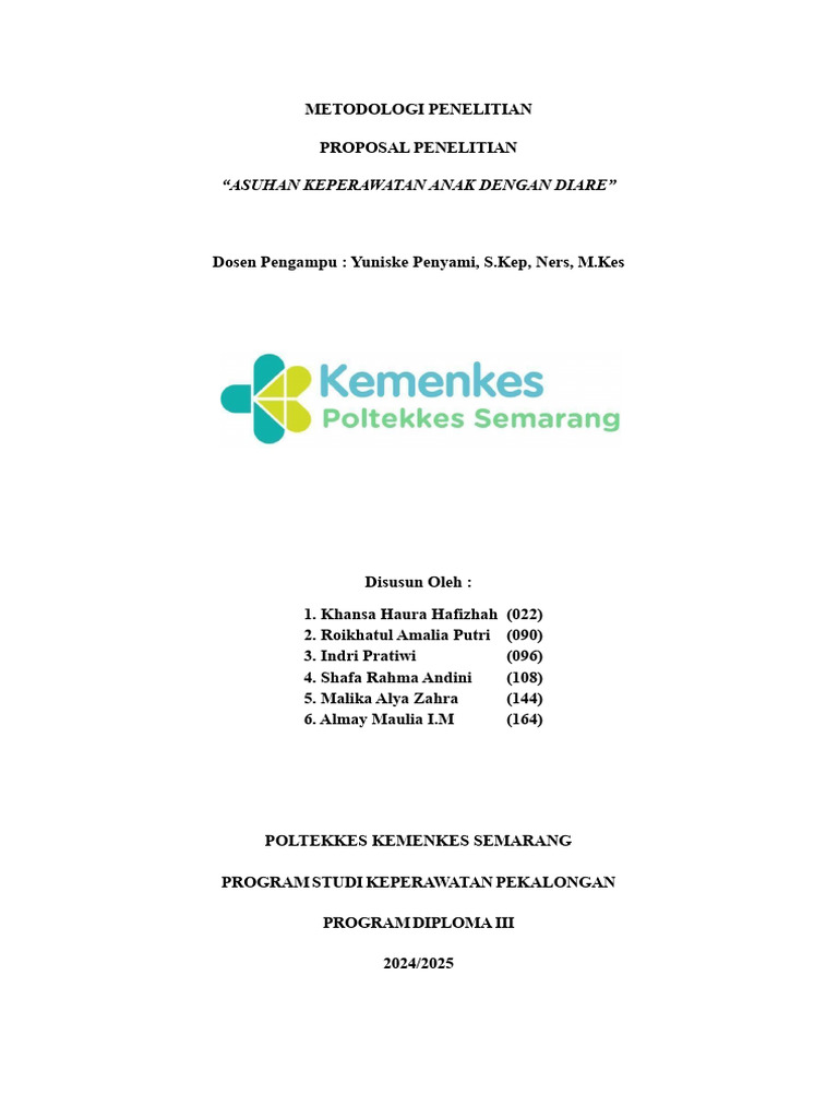 Proposal Penelitian Kelompok 8 | PDF