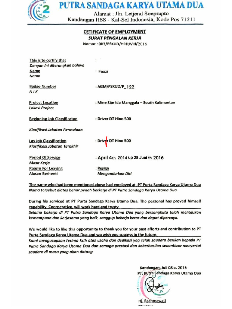 pengalaman kerja(1) | PDF