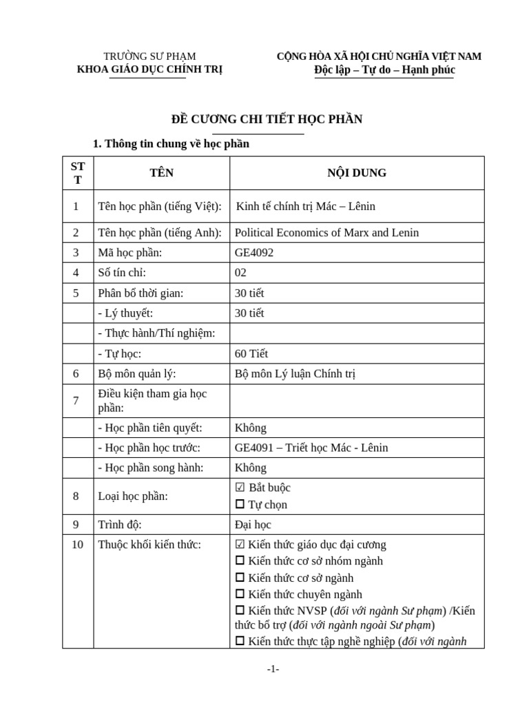 ĐỀ CƯƠNG KTCT 2024-2025 | PDF