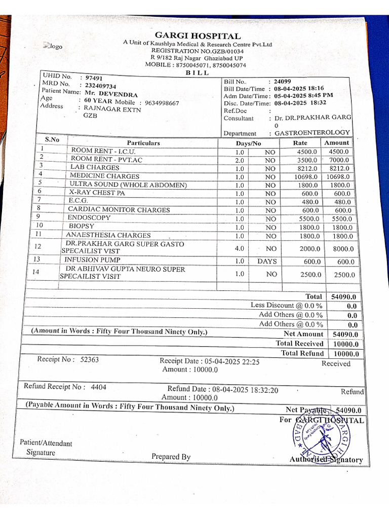 Final Bill of Devendra | PDF