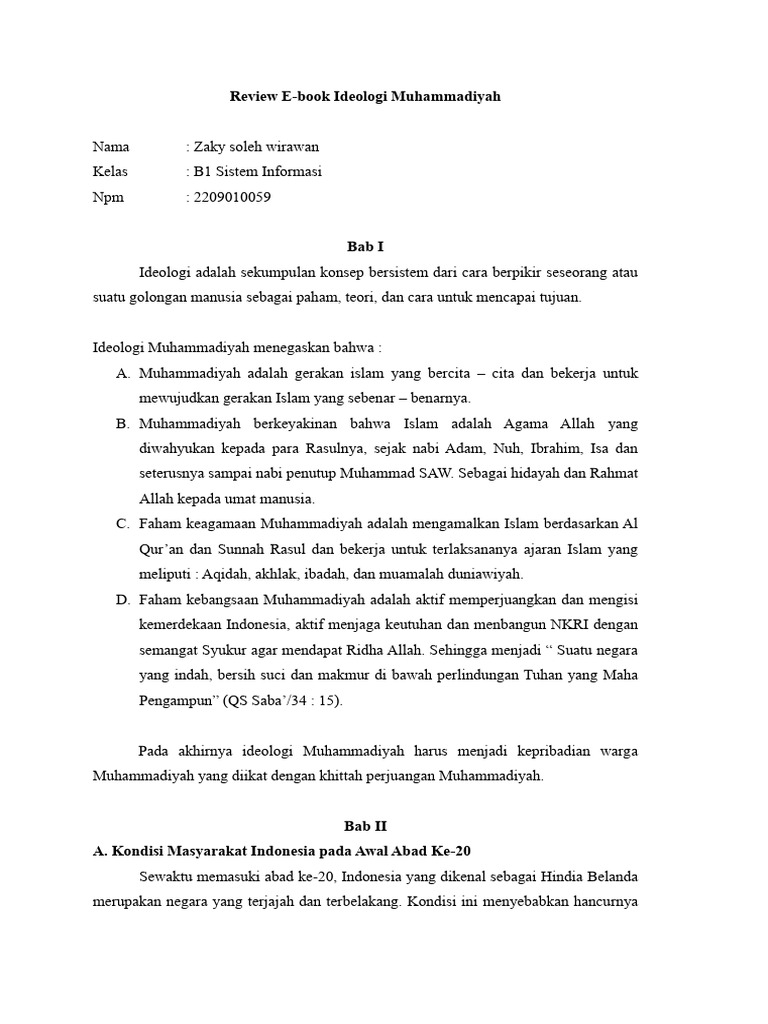 Review Ebook Ideologi Muhammadiyah | PDF
