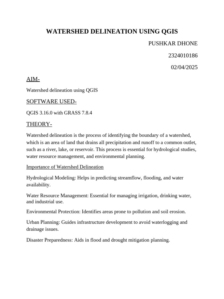 Watershed Delineation Using Qgis | PDF | Drainage Basin | Hydrology